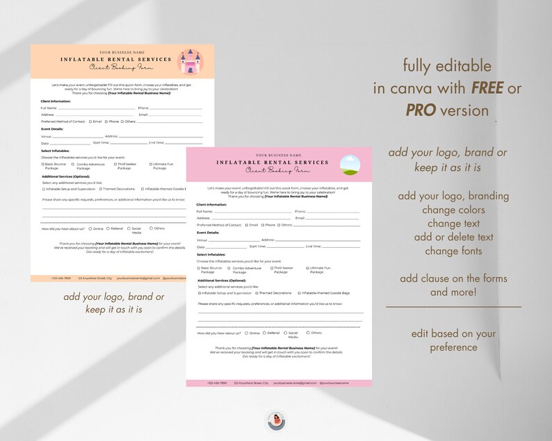 Inflatables Rental Agreement Template, Printable & Editable Inflatable ...