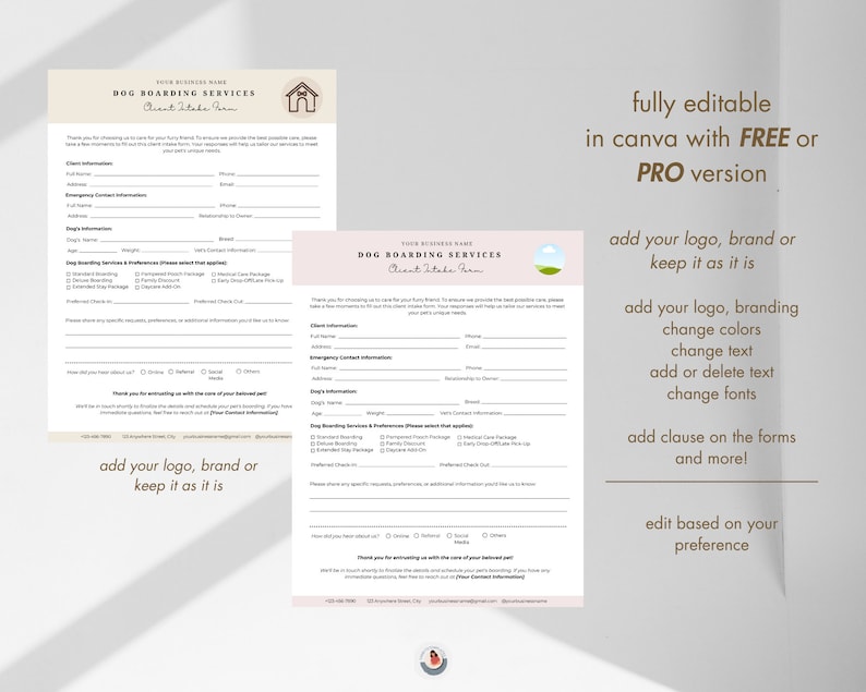 Dog Boarding Contract, Dog Boarding Business, Pet Boarding Report Card ...