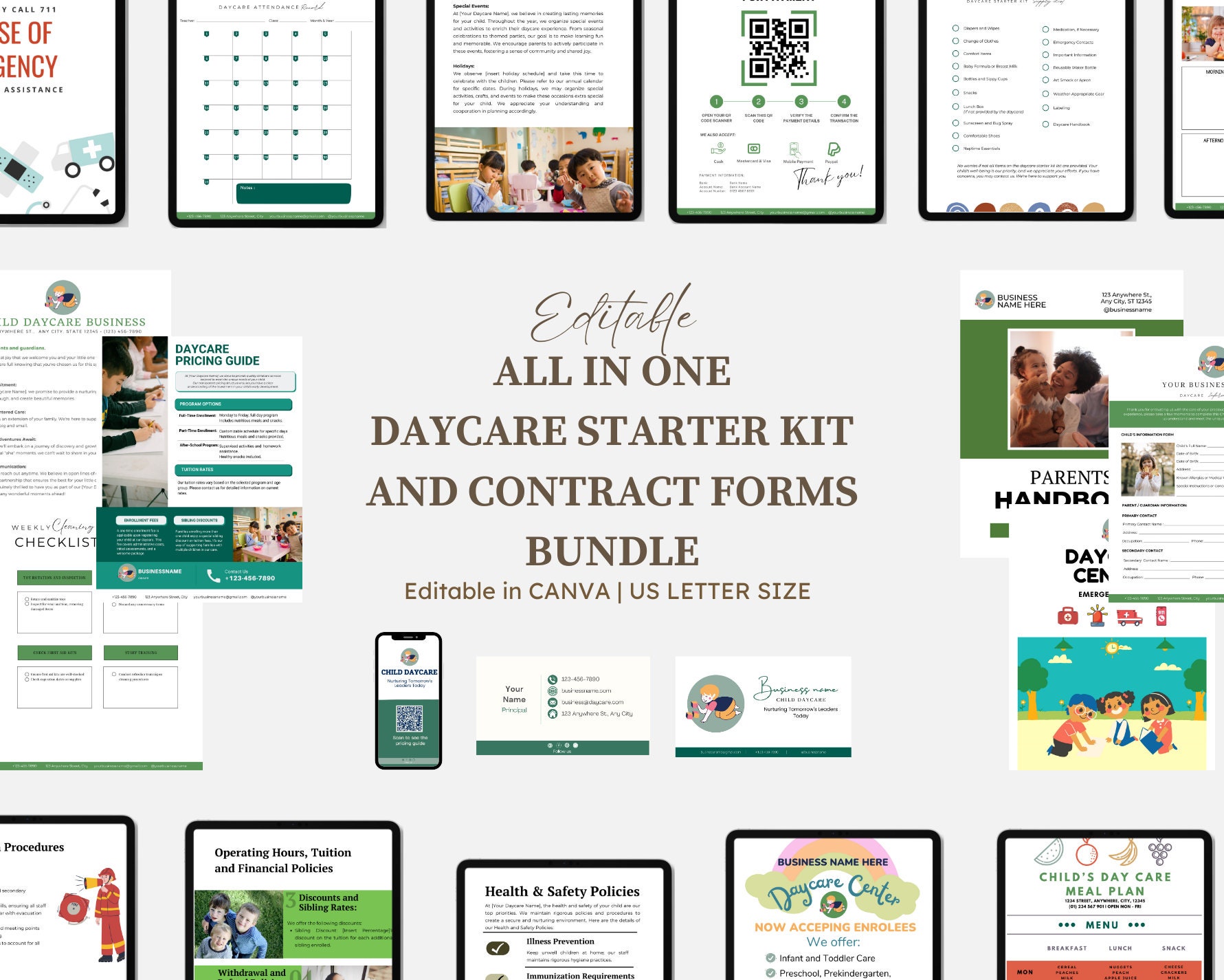 Daycare Starter Kit, Daycare Forms, Daycare Contract, Childcare Forms ...