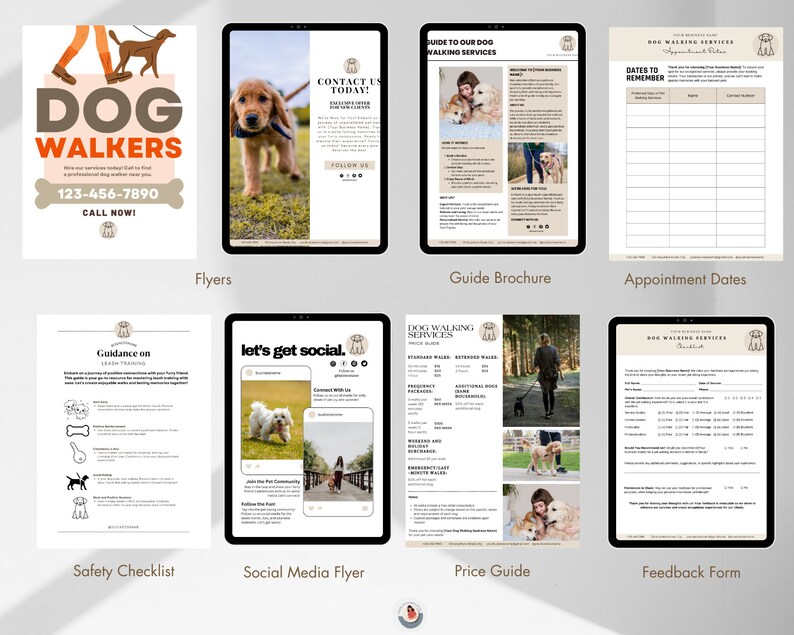 Dog Walking Service Agreement/contract Template, Editable & Printable ...