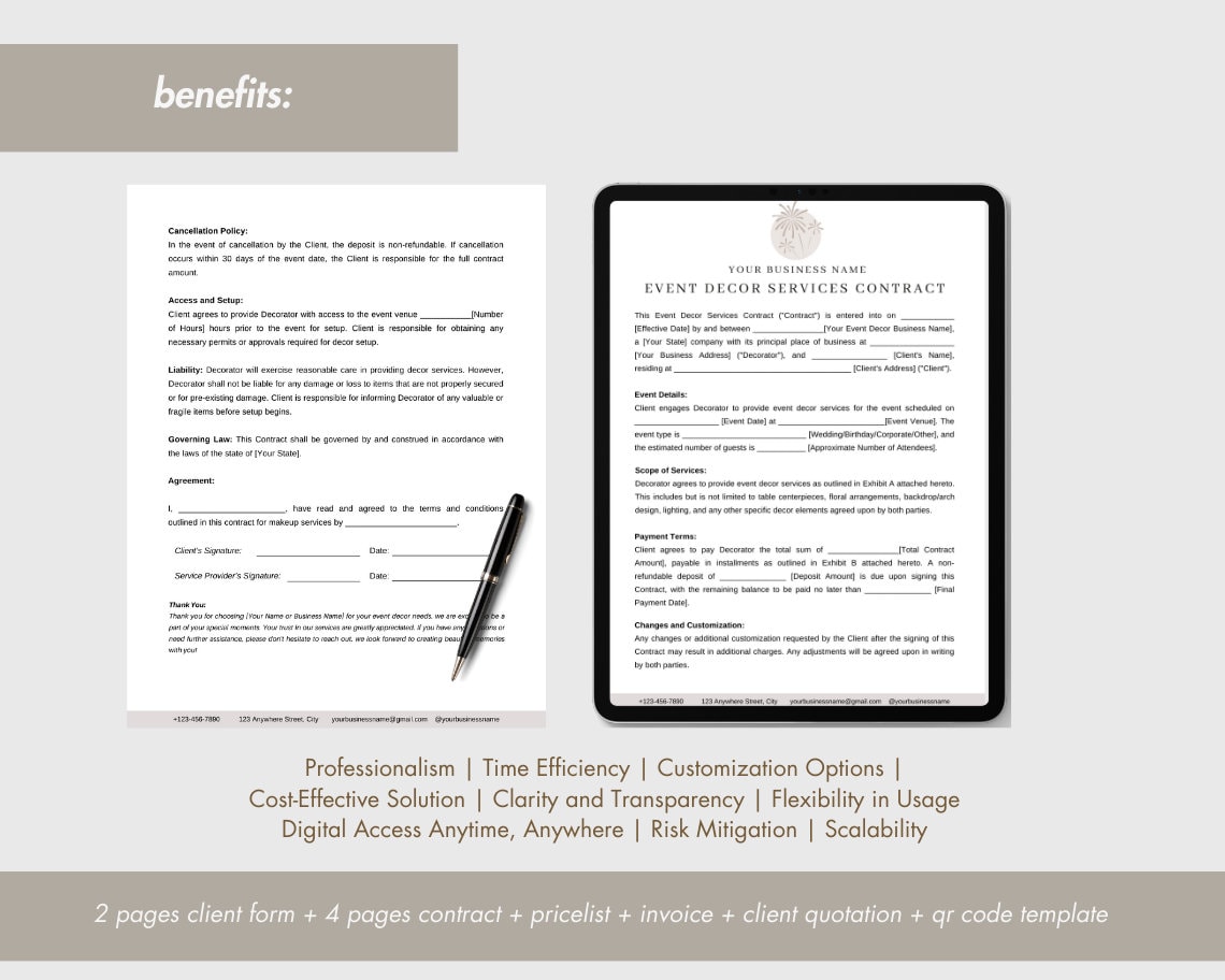 Event Decor Contract, Event Decor Agreement Templates , Event Decor ...