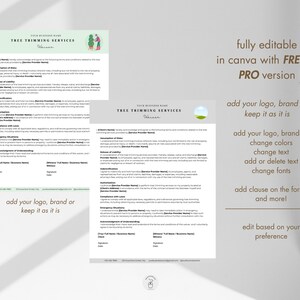 Tree Trimming Contract Waiver Logo, Lawn Care Contract, Service ...