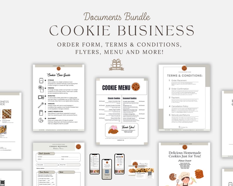 Cookie Business Forms Bundle, Bakery Order Forms, Cookie Care Card ...