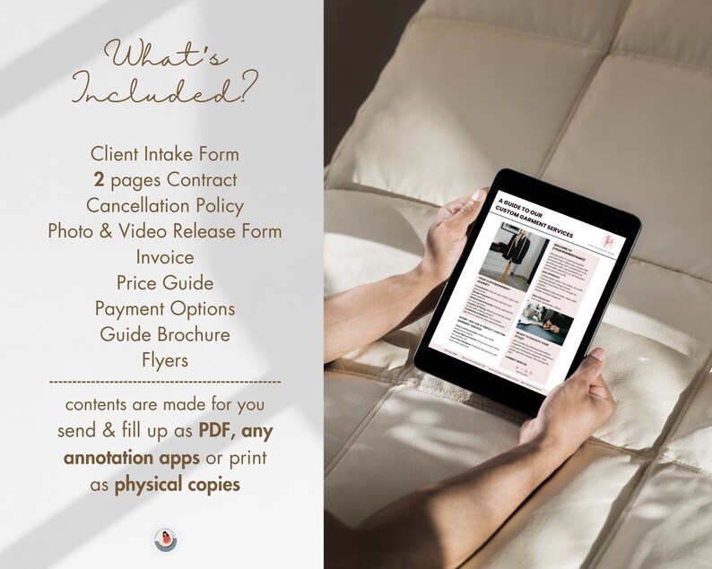 Custom Garment Contract, Tailor Made Clothing Agreement, Tailored Forms ...