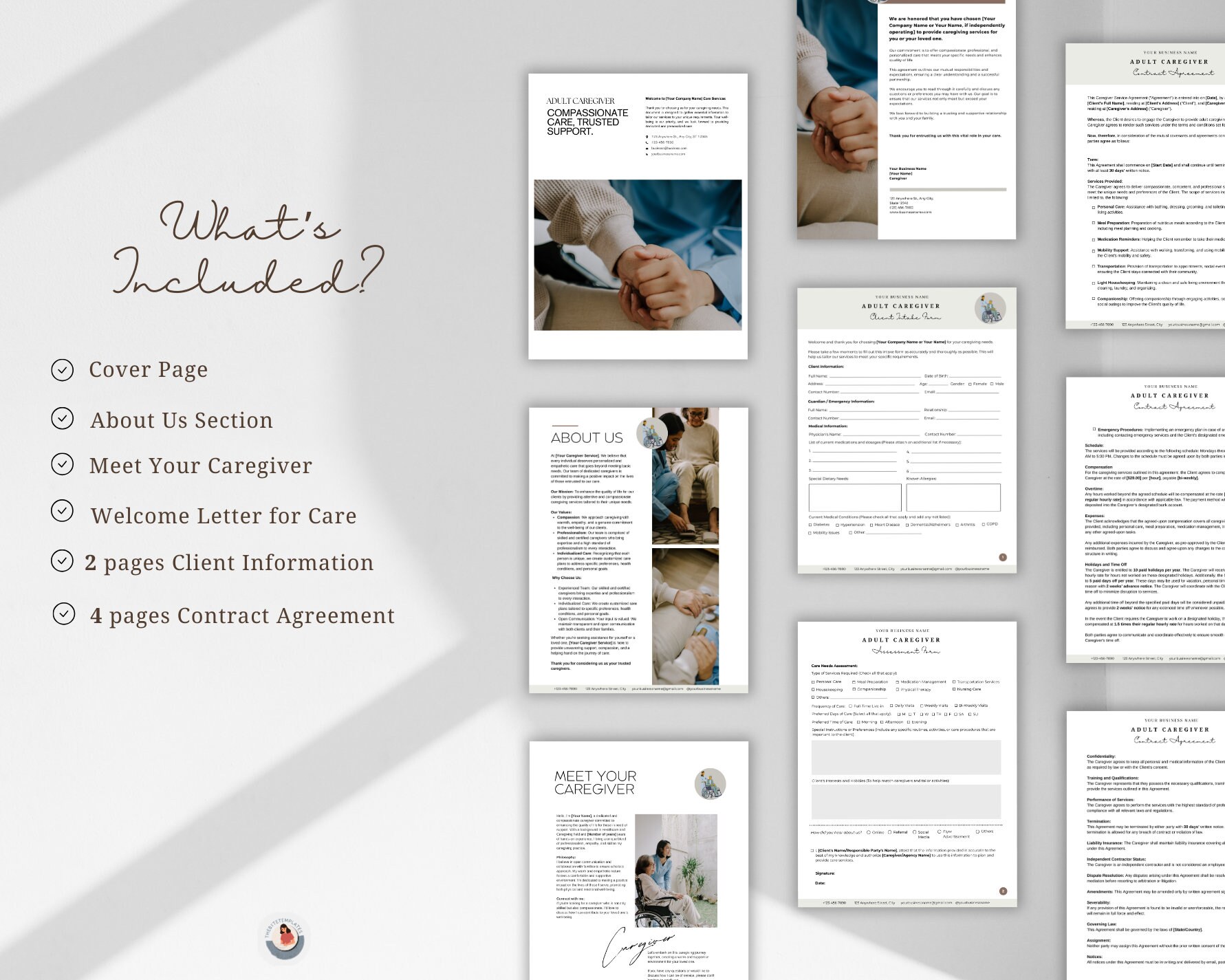 Adult Caregiver Contract, Caregiver Employment Contract, Caregiving ...