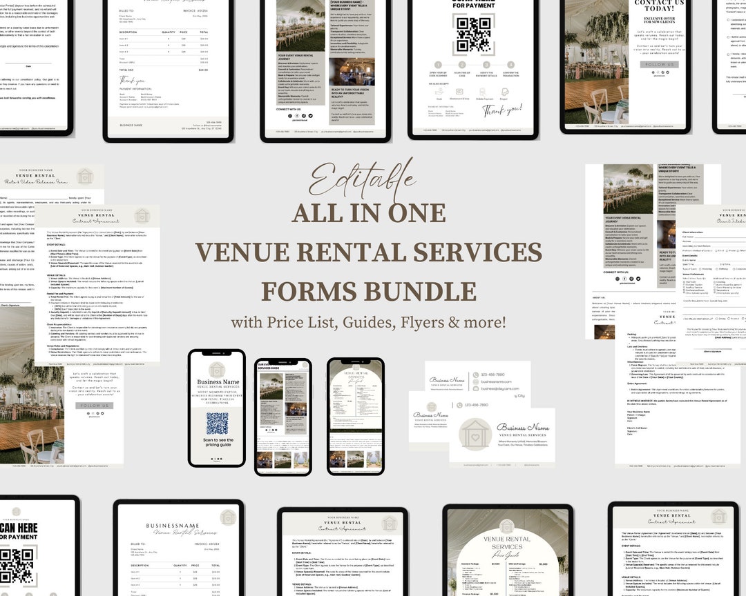 Venue Rental Contract, Venue Rental Agreement, Wedding Venue Contract ...