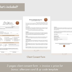 Esthetician Template, Esthetician Contract, Brow Lamination Consent Form, Editable Canva ...
