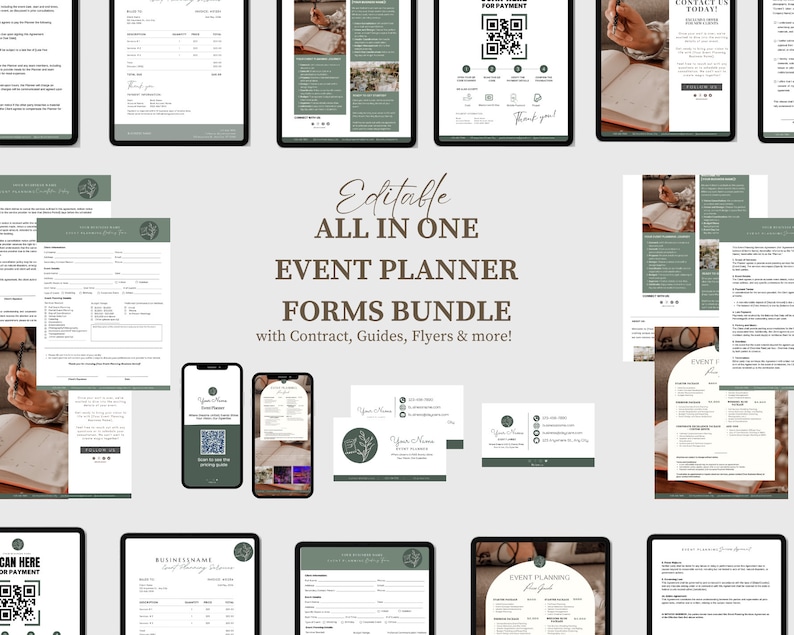 Event Planner Service Bundle Contract Agreement Form, Event Planning ...