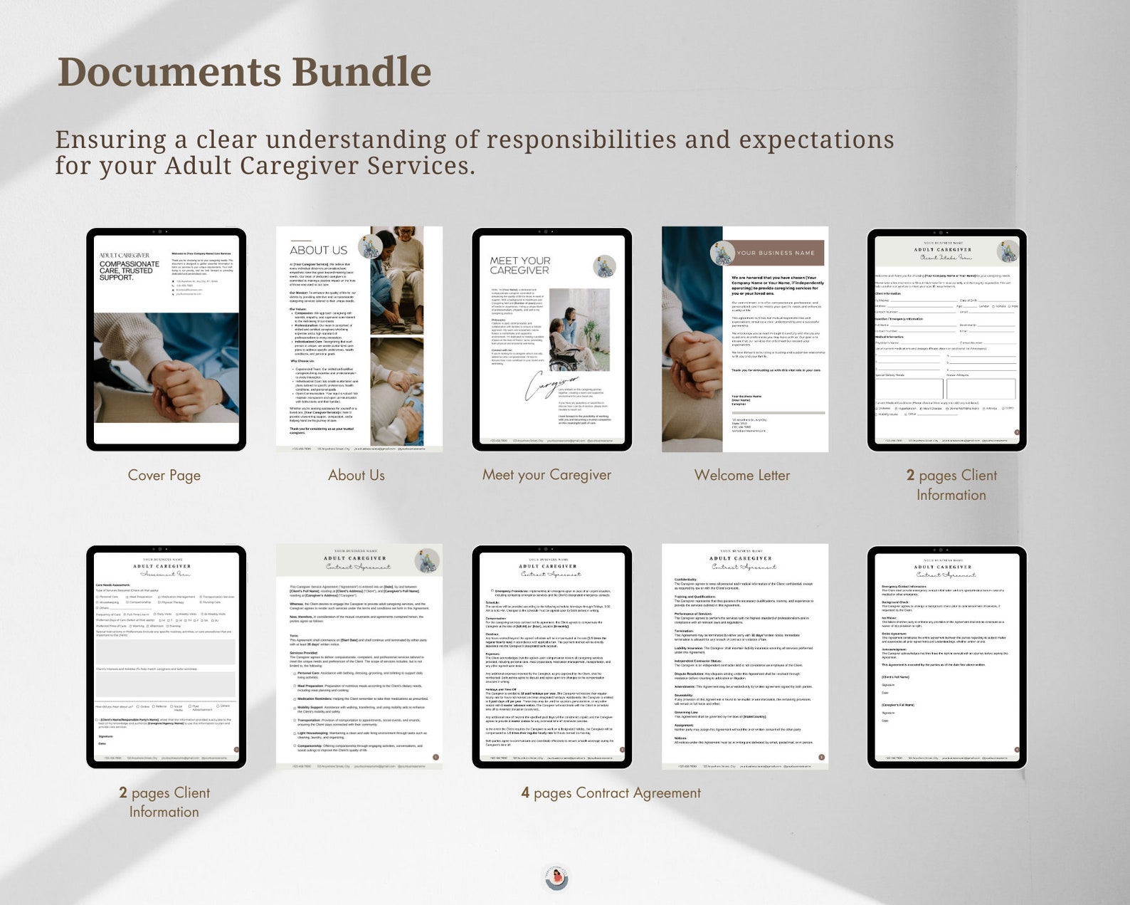 Adult Caregiver Contract, Caregiver Employment Contract, Caregiving ...