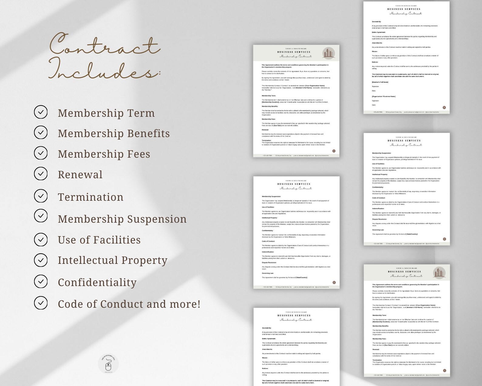 Membership Contract, New Client Template, Registration Form, New Client ...