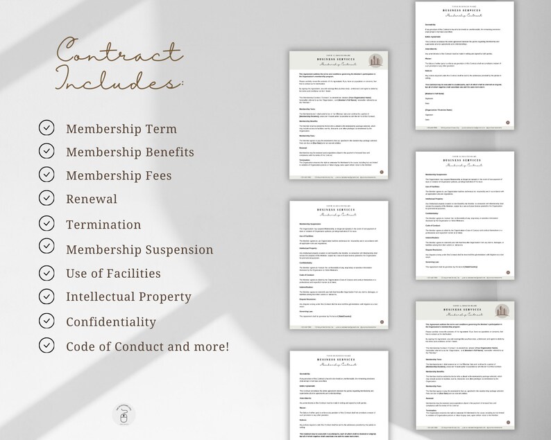 Membership Contract, New Client Template, Registration Form, New Client ...