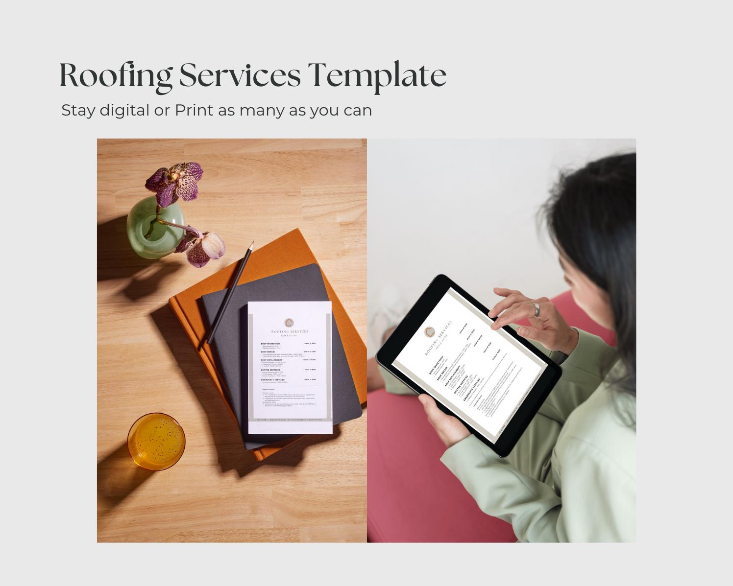 Roofing Contract Form Template, Invoice, Roofing Services Business ...