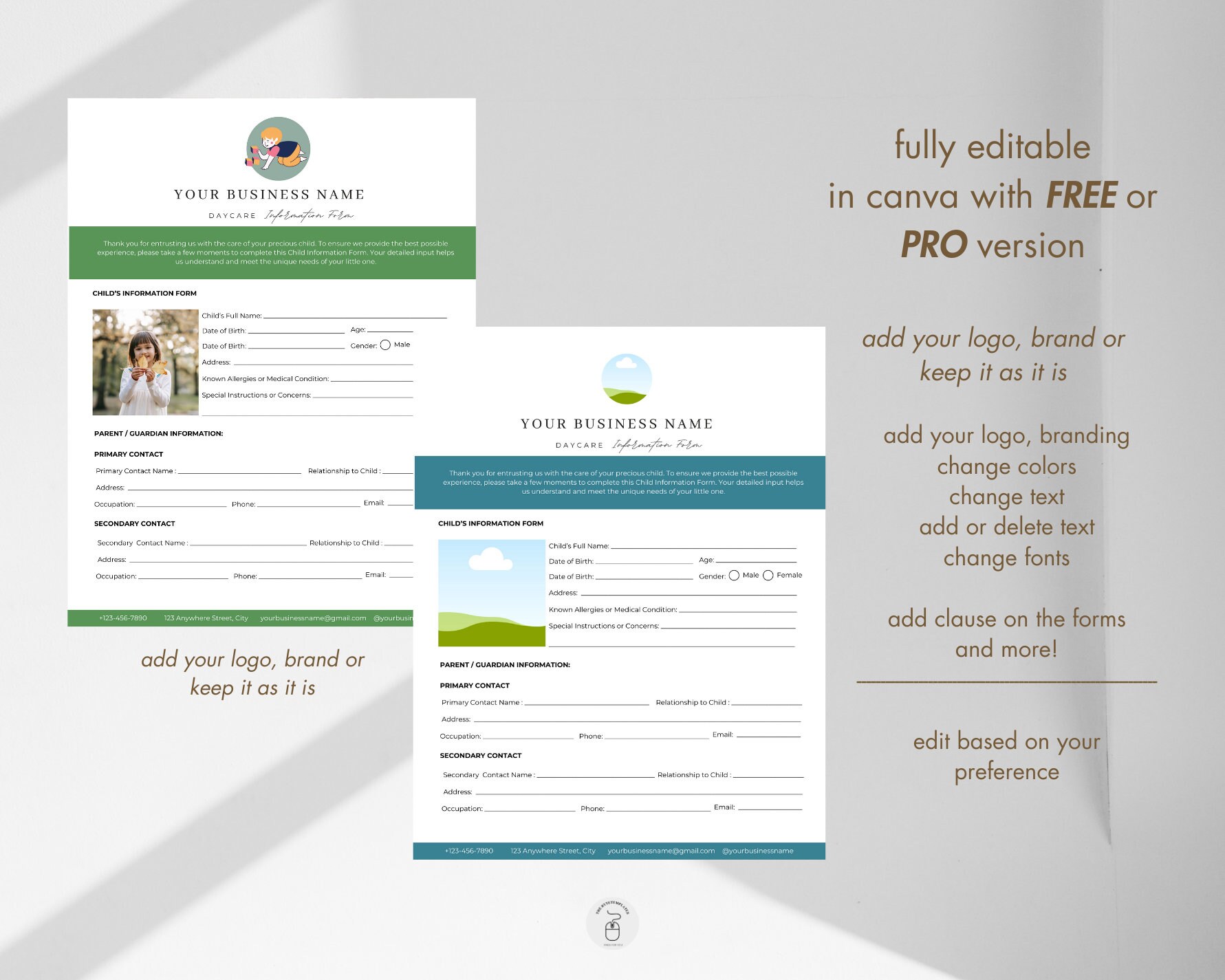 Daycare Forms Bundle, Daycare Starter Kit, Childcare Forms Contract ...