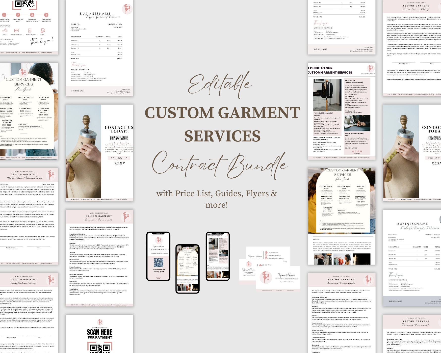 Custom Garment Contract, Tailor Made Clothing Agreement, Tailored Forms ...