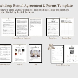 Backdrop Rental Agreement Template, Flower Wall Rental Contract, Event ...