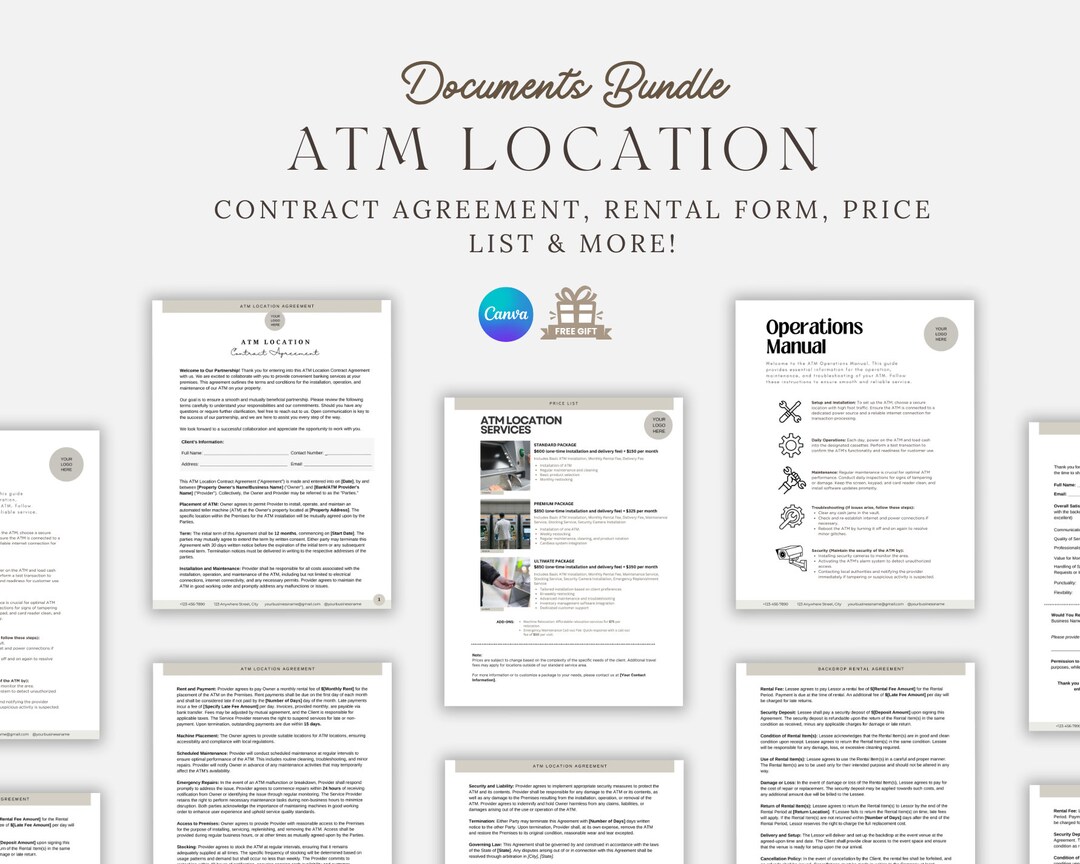 ATM Location Contract, ATM Vending Machine Template, Vending Machine ...