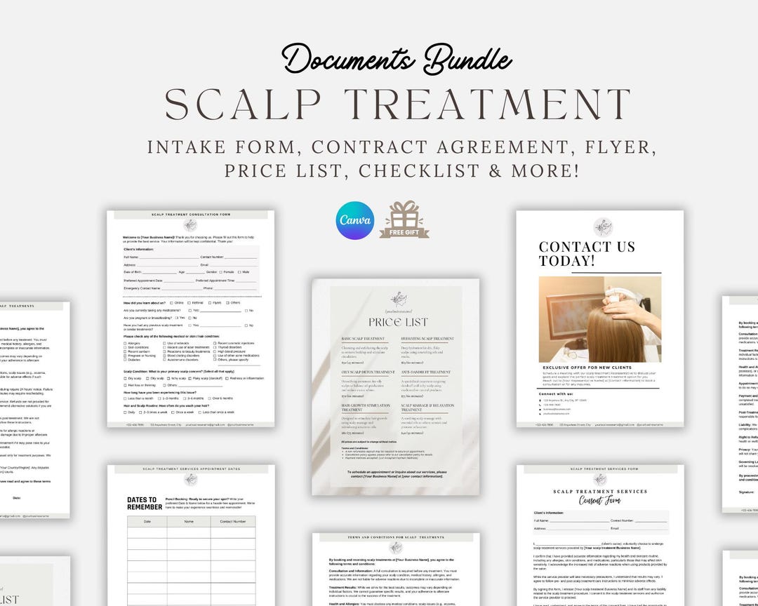 Editable Scalp Treatment Consent Contract Liability Waiver Form for ...