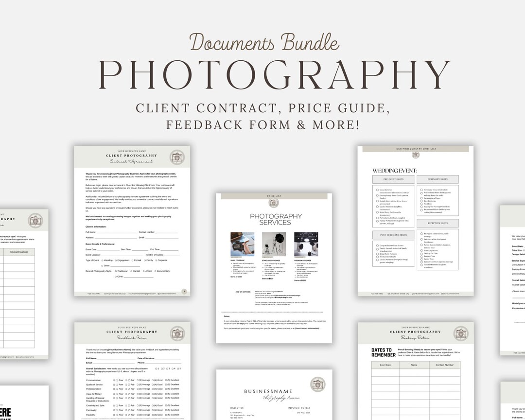 Photography Client Contract Template | Photography Forms | Client ...