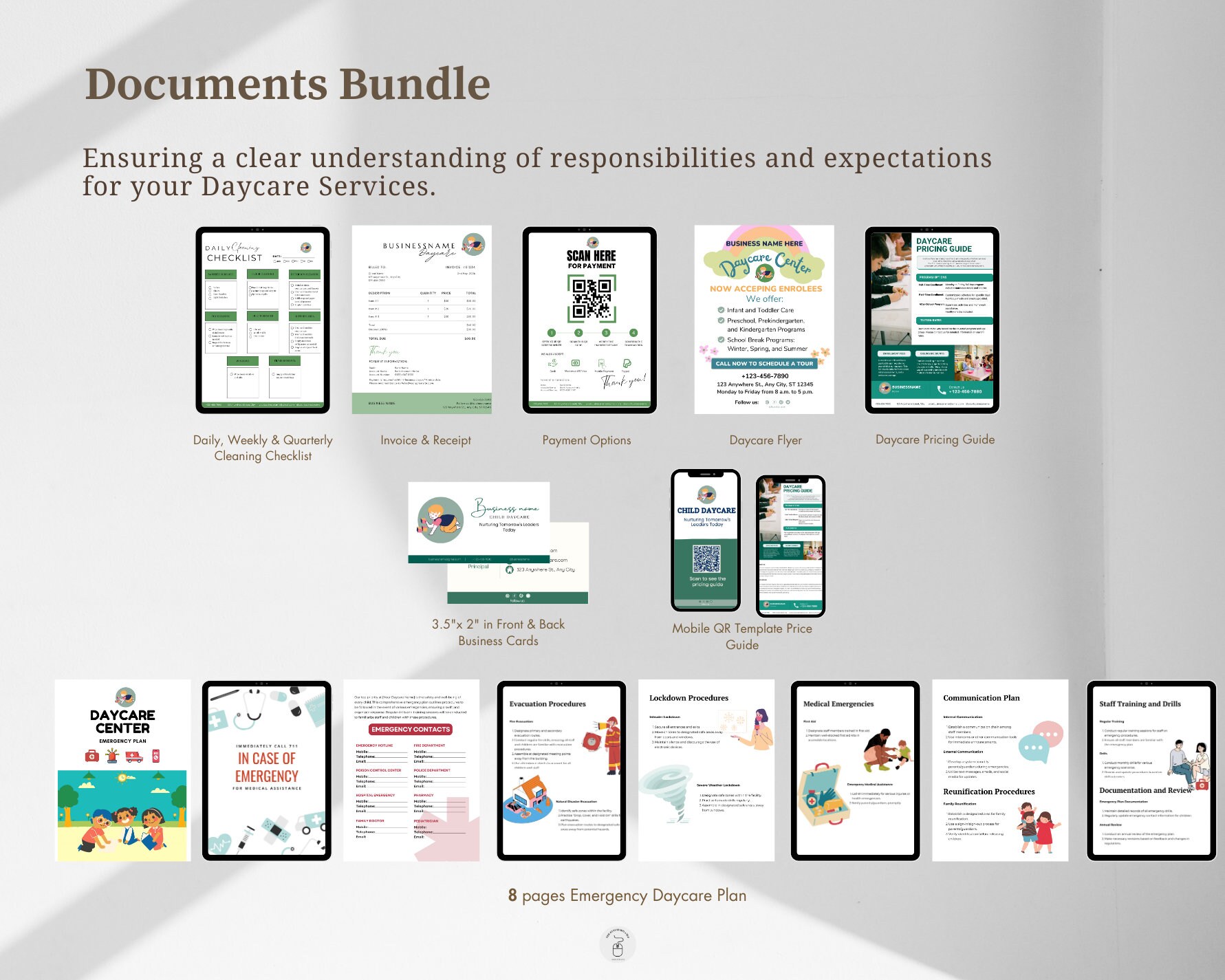 Daycare Forms Bundle, Daycare Starter Kit, Childcare Forms Contract ...