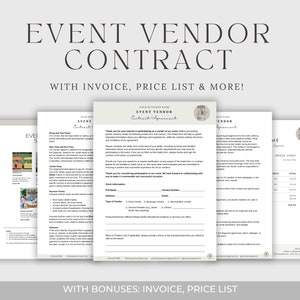 Event Vendor Contract, Event Vendor Agreement, Venue Décor Contract ...