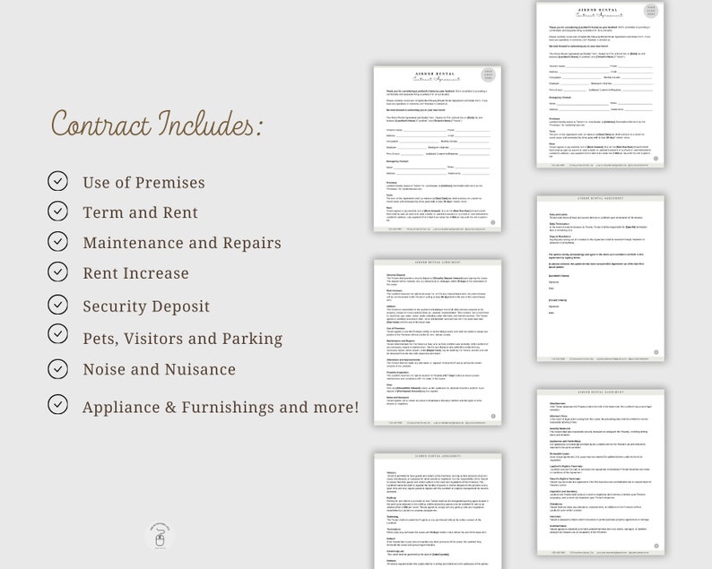 Airbnb Rental Agreement Contract Template, Airbnb Rules, Vacation ...
