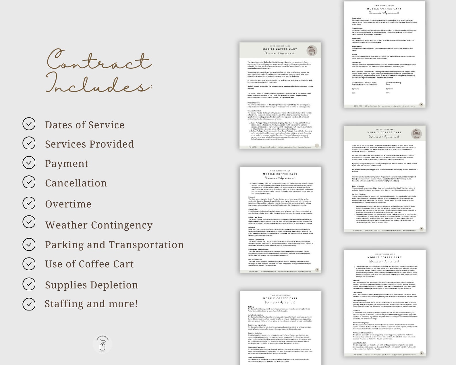 Coffee Cart Bar Contract, Event Vendor Contract, Mobile Bar Rental ...