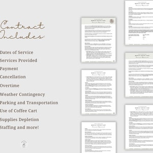 Coffee Cart Bar Contract, Event Vendor Contract, Mobile Bar Rental ...