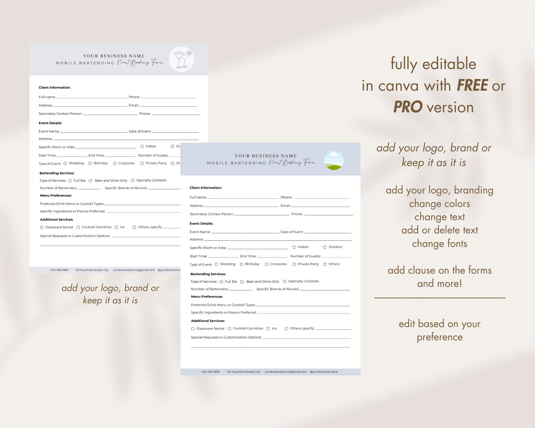 Mobile Bartending Contract Mobile Bar Contract Bartending Business