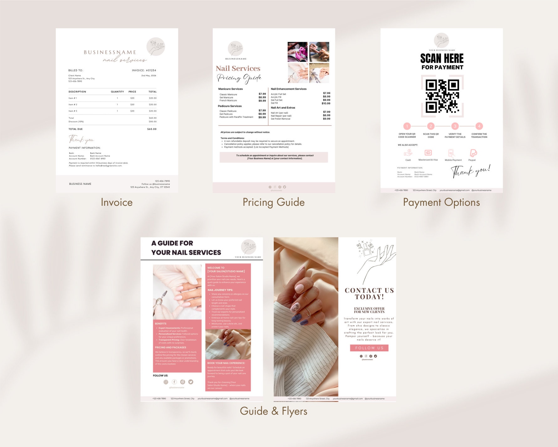 Editable Nail Technician Forms Bundle, Nail Tech Consultation Forms ...