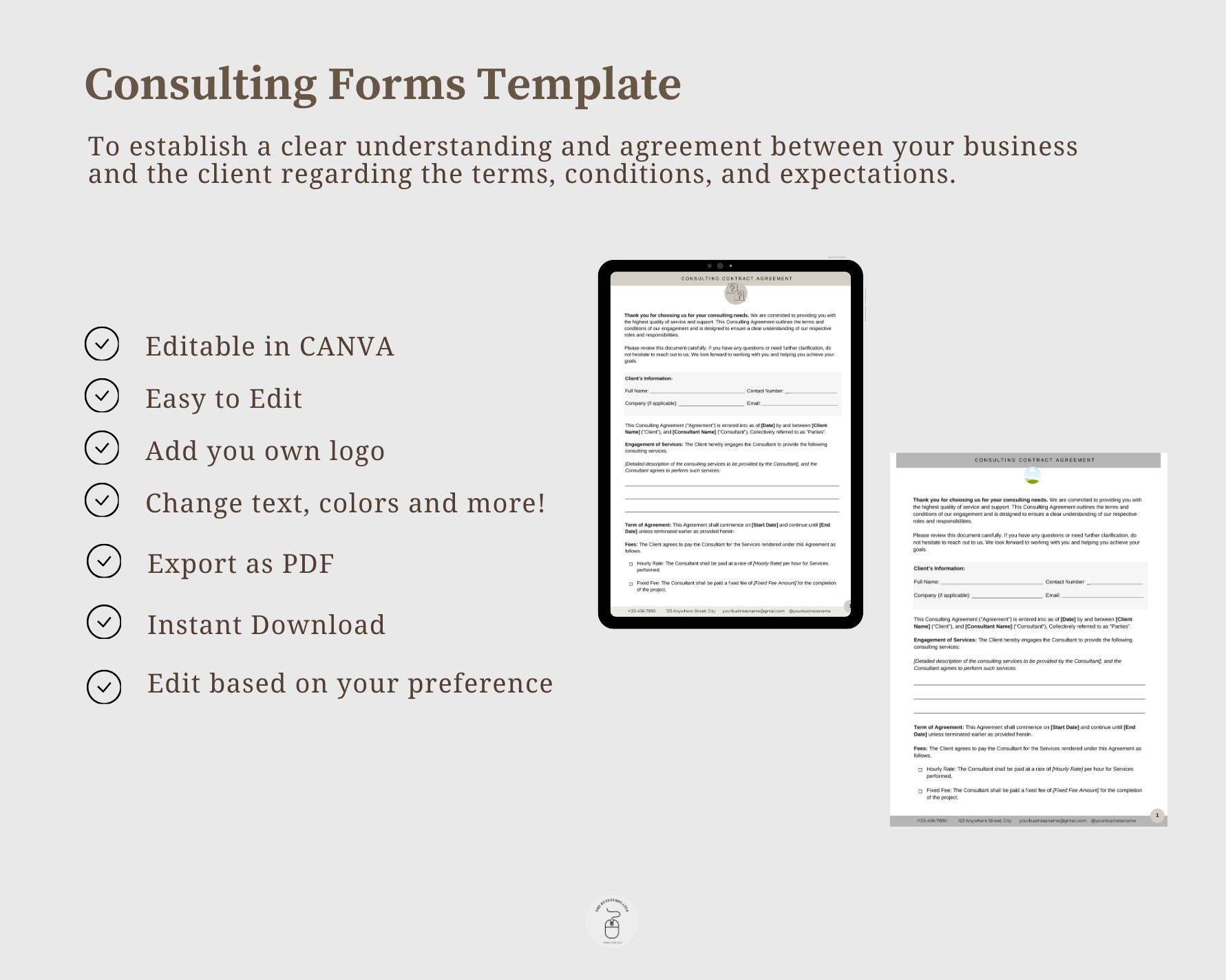 Consulting Contract Business, Consultation Form, Consulting Templates ...