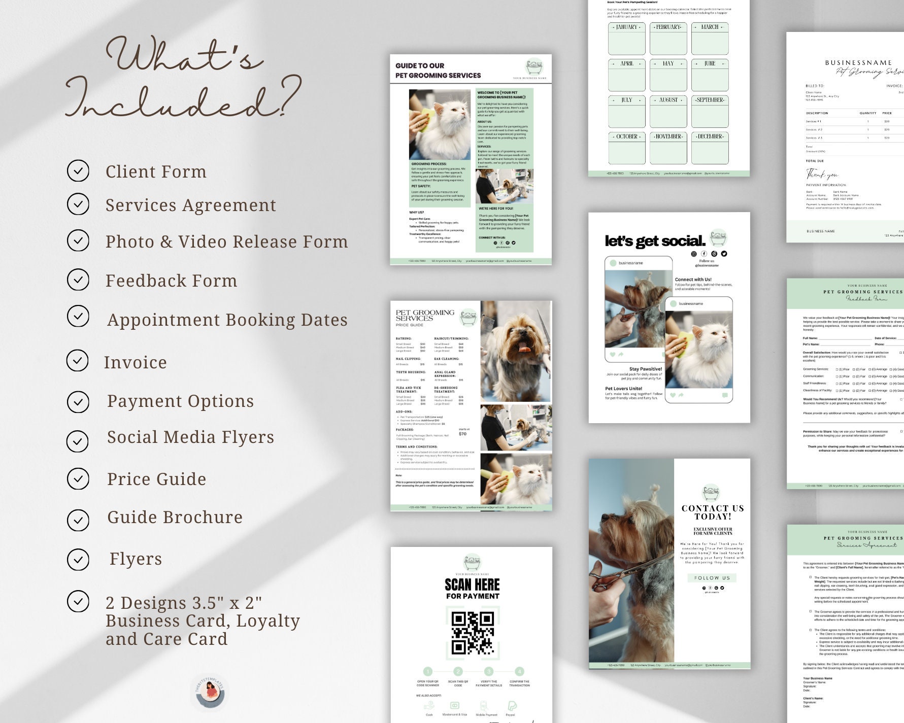 Pet Grooming Forms Intake Form Business Bundle Flyer Contract, Dog ...