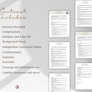 Adult Caregiver Contract, Caregiver Employment Contract, Caregiving ...