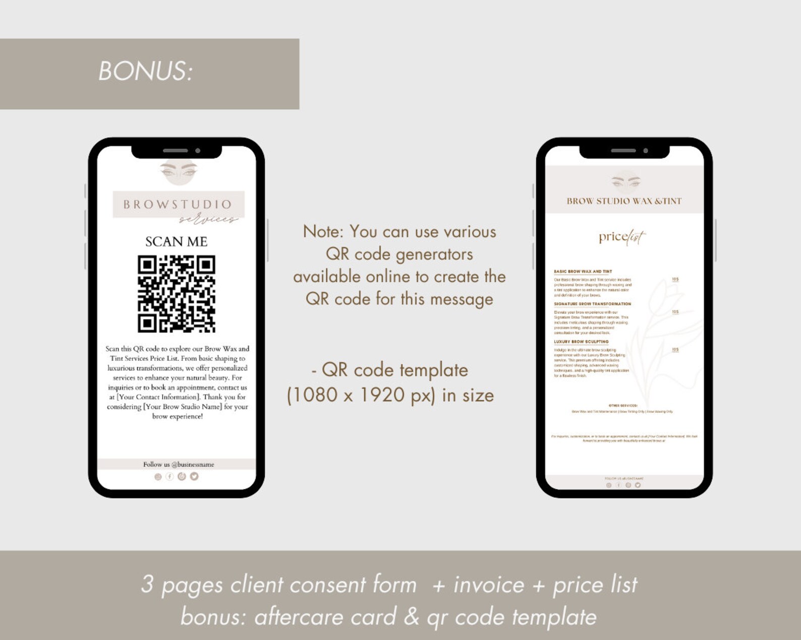 Esthetician Form, Brow Wax & Tint Client Forms Bundle - Editable ...