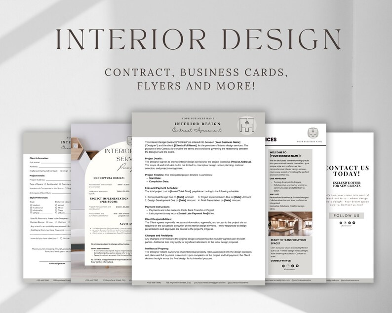 Interior Designer Client Contract, Interior Design Services Agreement ...