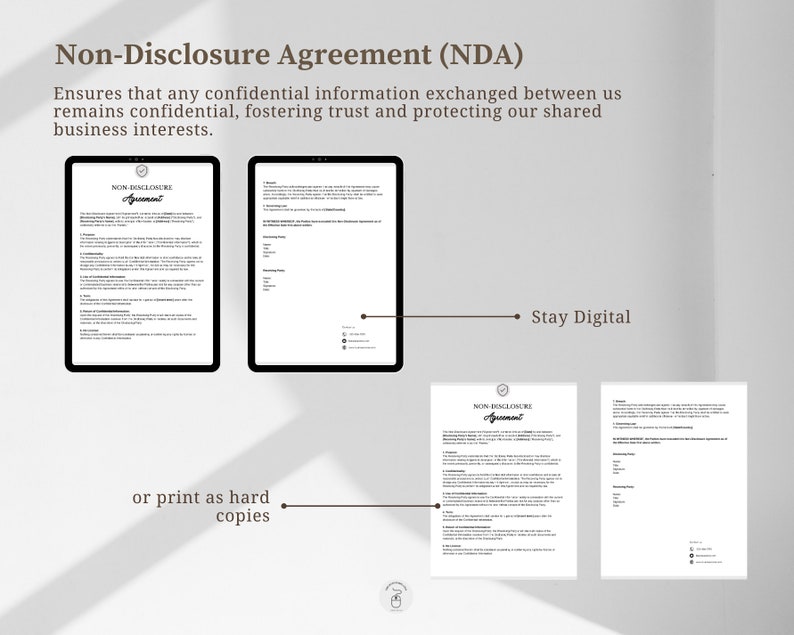 Non Disclosure Agreement General NDA Template, Social Media Non ...