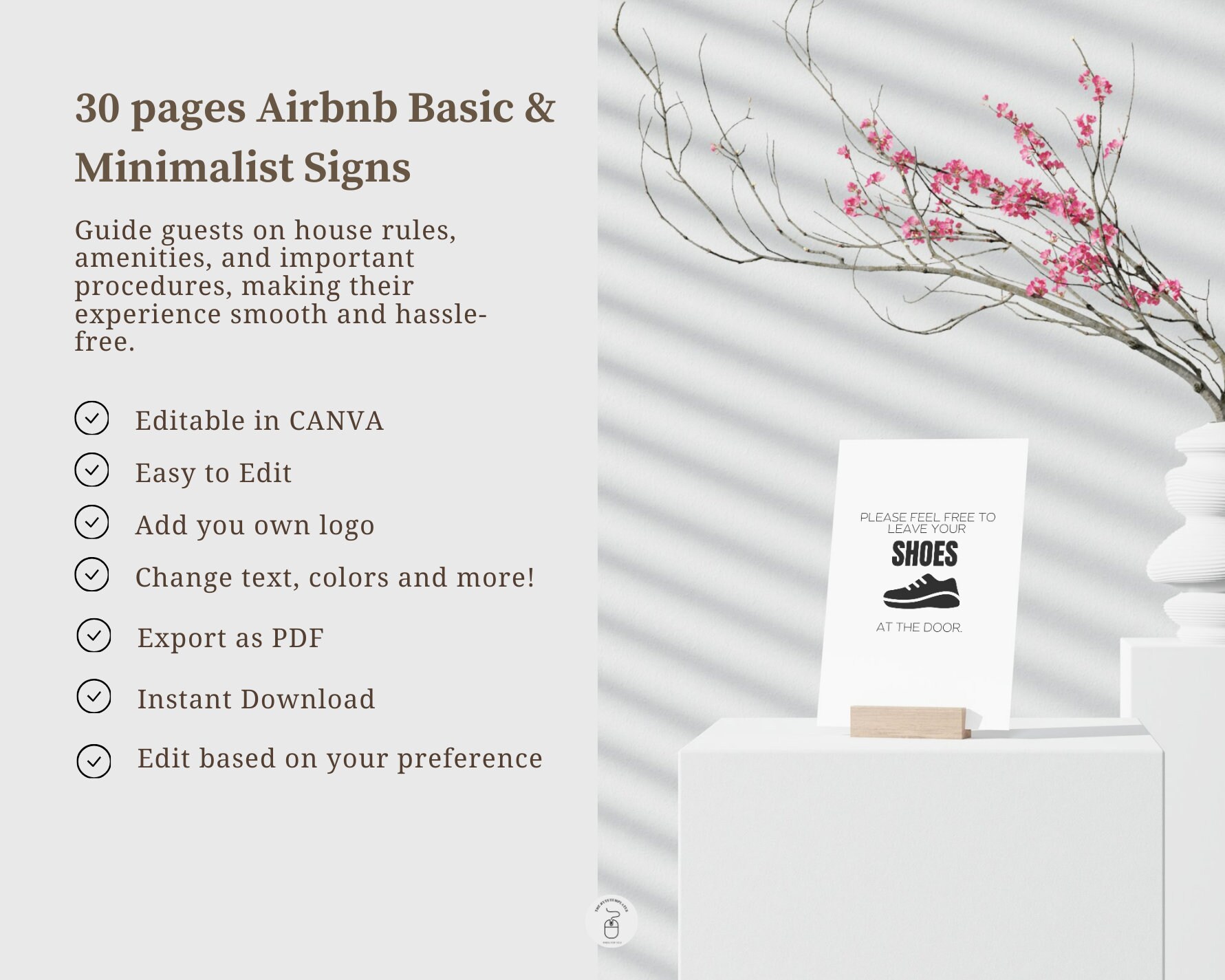 Airbnb Signs Bundle Template, Airbnb Signage, Rental Sign, Signage for ...