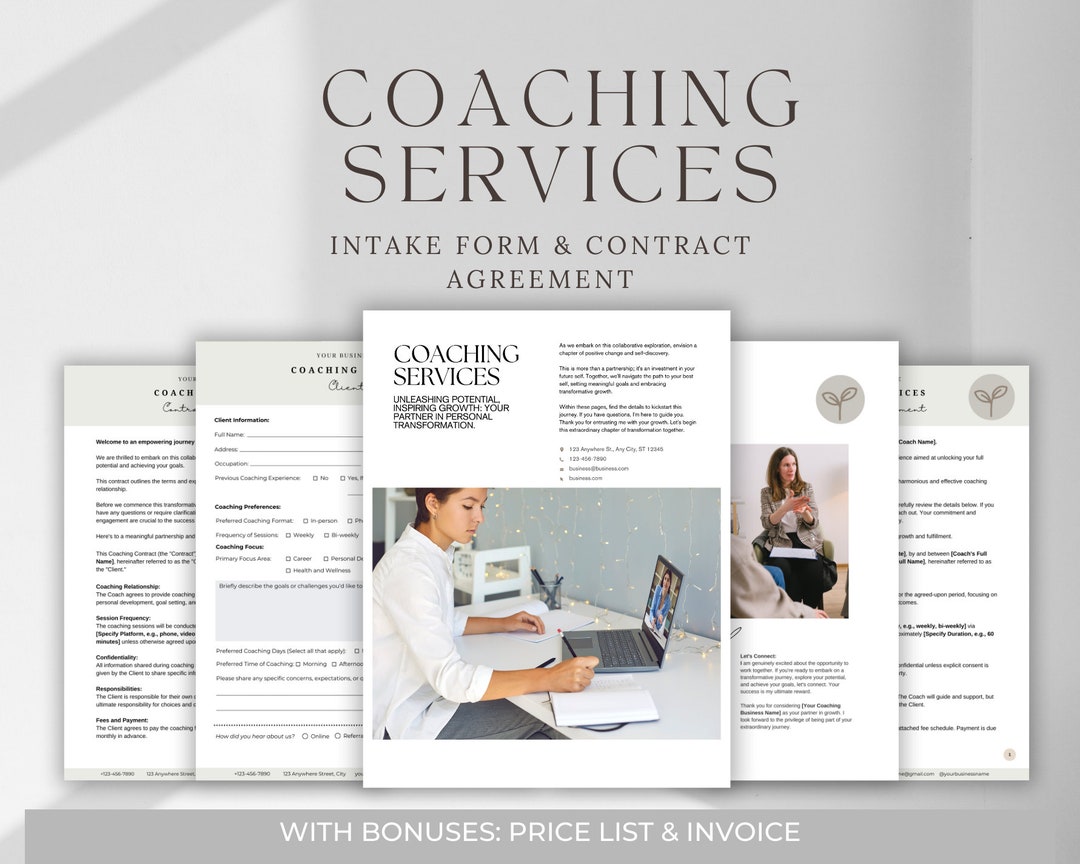 Life Coaching Contract Template, Life Coach Agreement, Mentoring ...