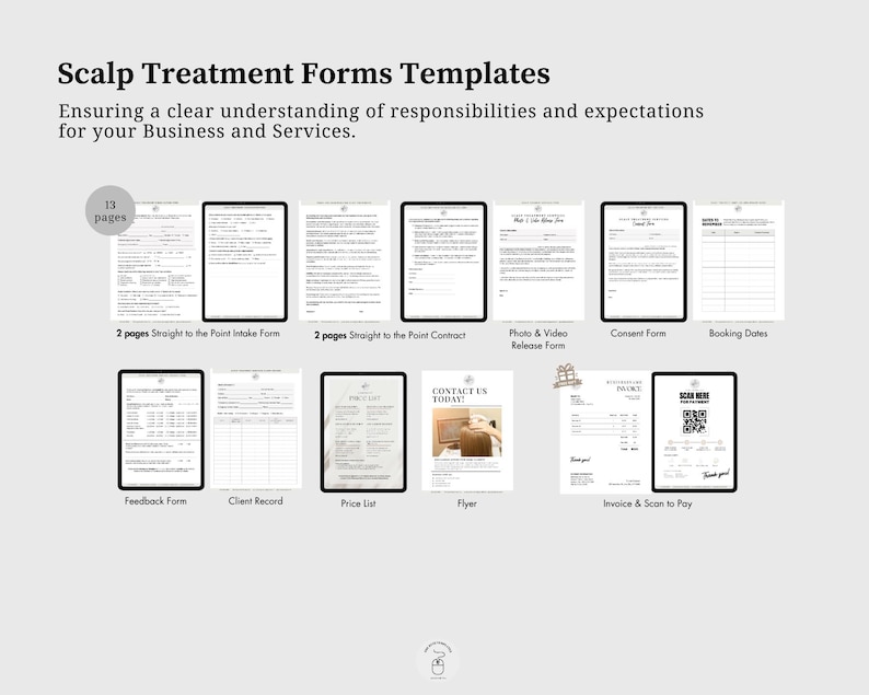 Editable Scalp Treatment Consent Contract Liability Waiver Form for ...