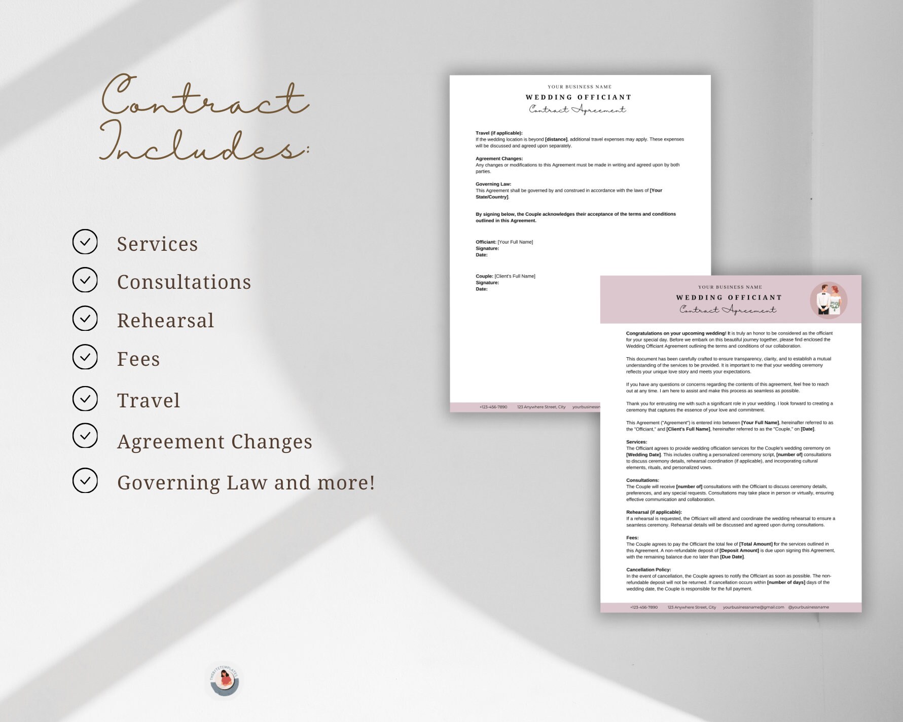 Wedding Officiant Contract, Wedding Officiant Starter Kit, Marriage ...