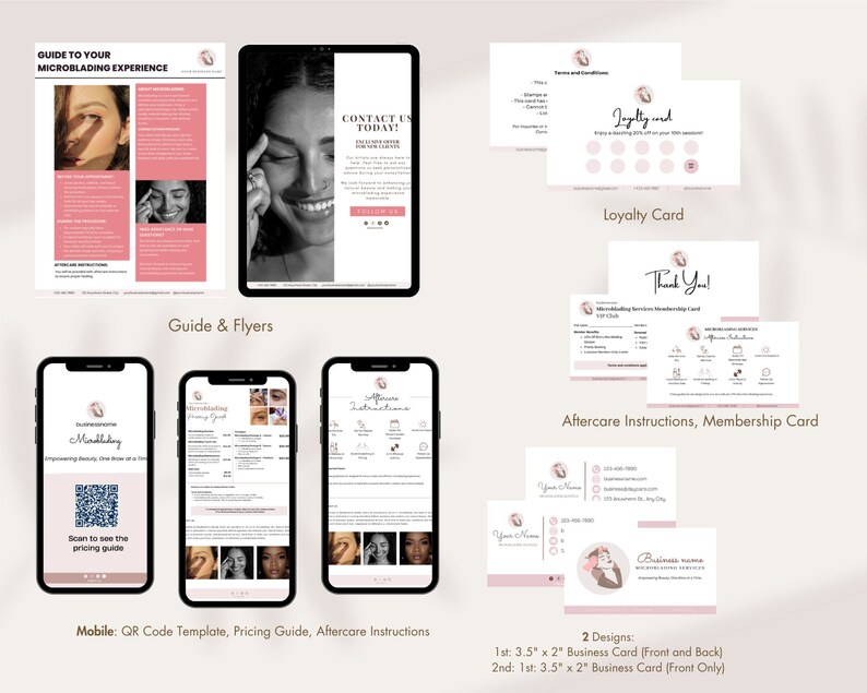 Editable Microblading Forms Bundle, Professional Permanent Make-up ...