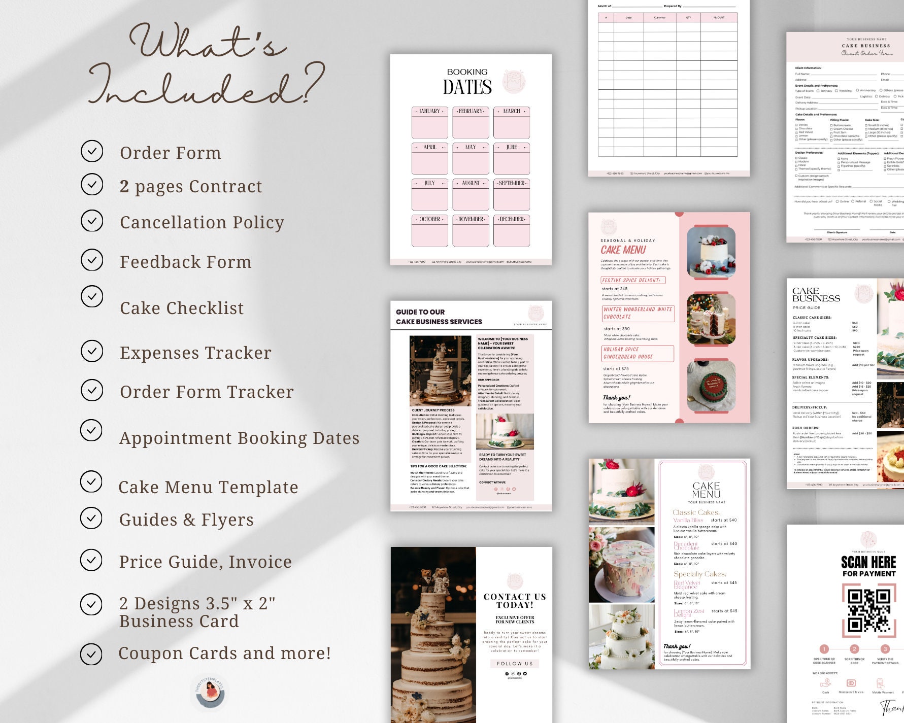 Cake Business Bundle, Cake Order Form, Cake Branding Kit, Baking Order ...