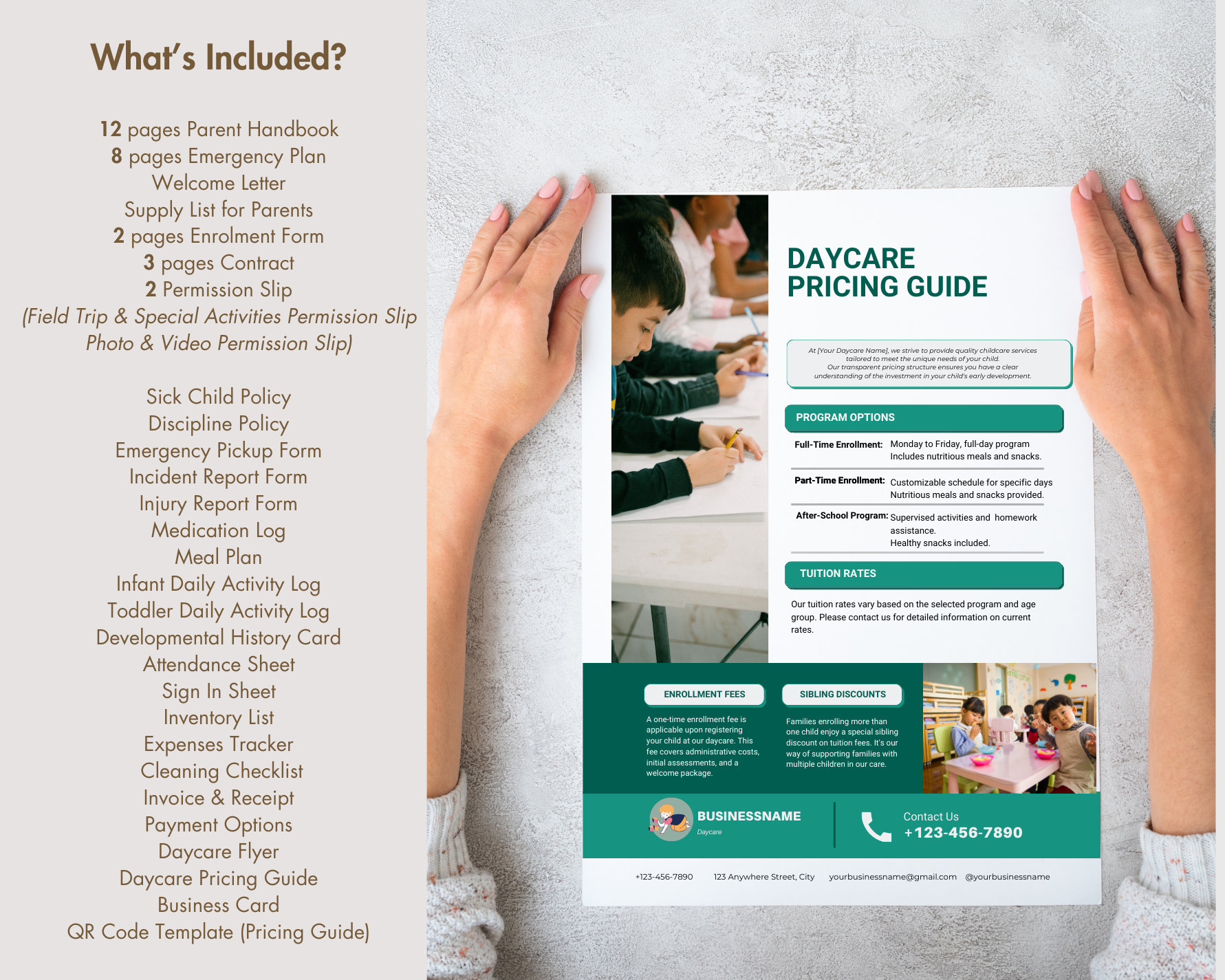 Daycare Starter Kit, Daycare Forms, Daycare Contract, Childcare Forms ...