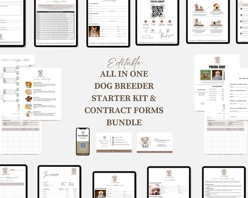 Dog Breeder Forms, Puppy Sale Contract, Dog Breeder Contract, Breeder ...