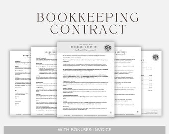 Editable Bookkeeping Services Agreement Template, Freelance Bookkeeper ...