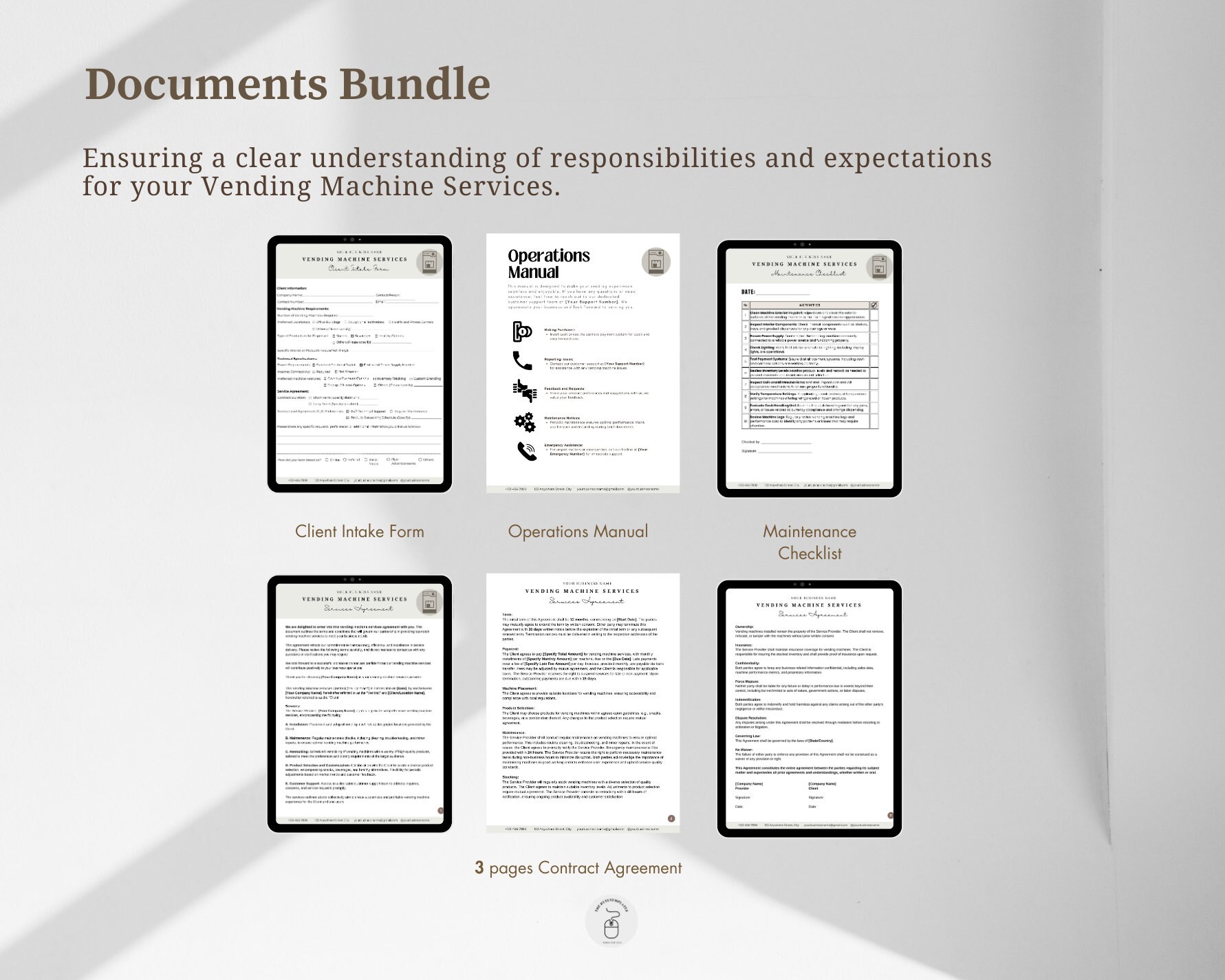 Vending Machine Contract, Vending Machine Rental Form, Vending Machine ...