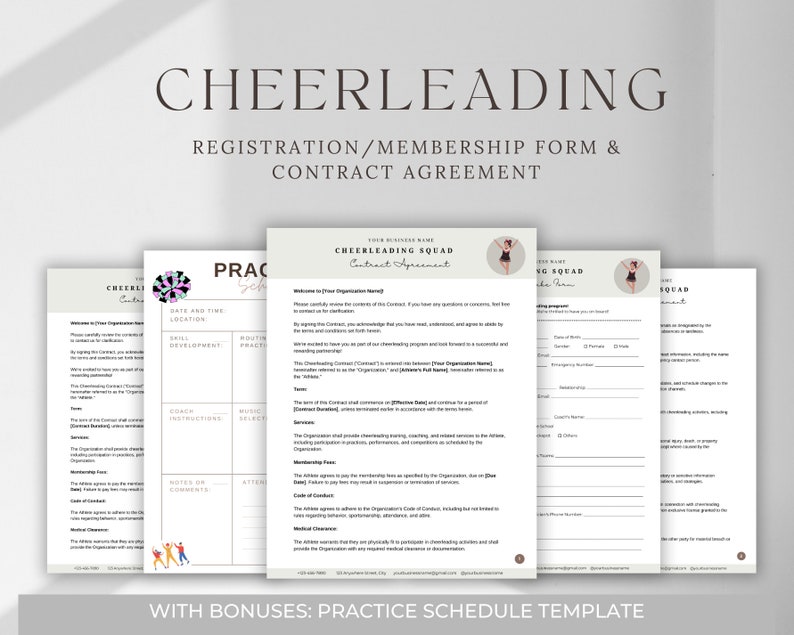 Cheerleading Contract, Cheerleading Templates, Cheerleading Tryouts ...