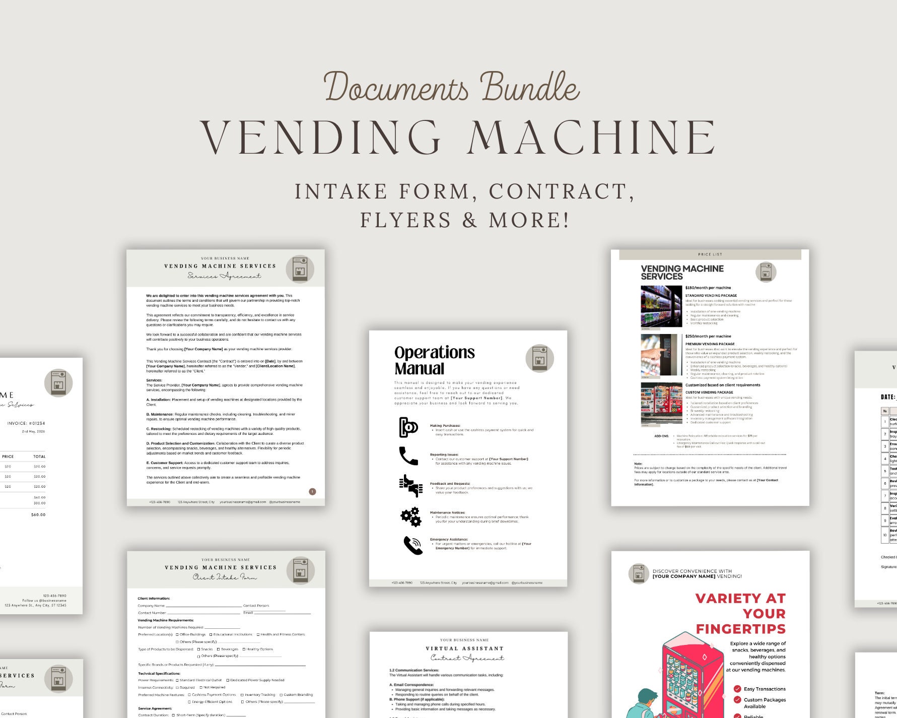 Vending Machine Contract, Vending Machine Rental Form, Vending Machine ...