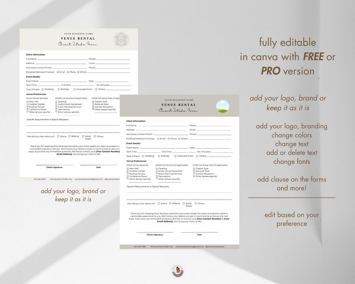 Venue Rental Contract, Venue Rental Agreement, Wedding Venue Contract ...