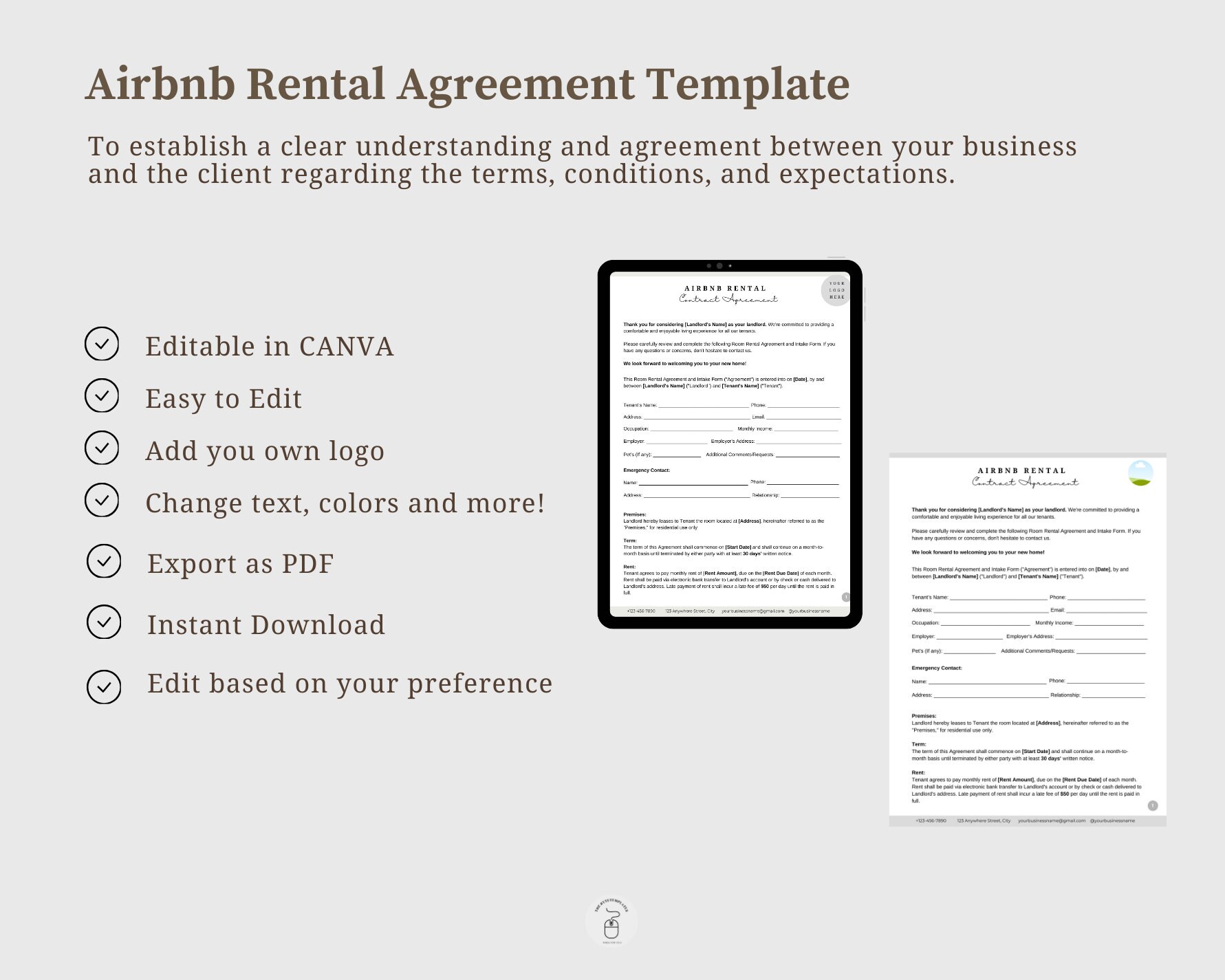 Airbnb Rental Agreement Contract Template, Airbnb Rules, Vacation ...