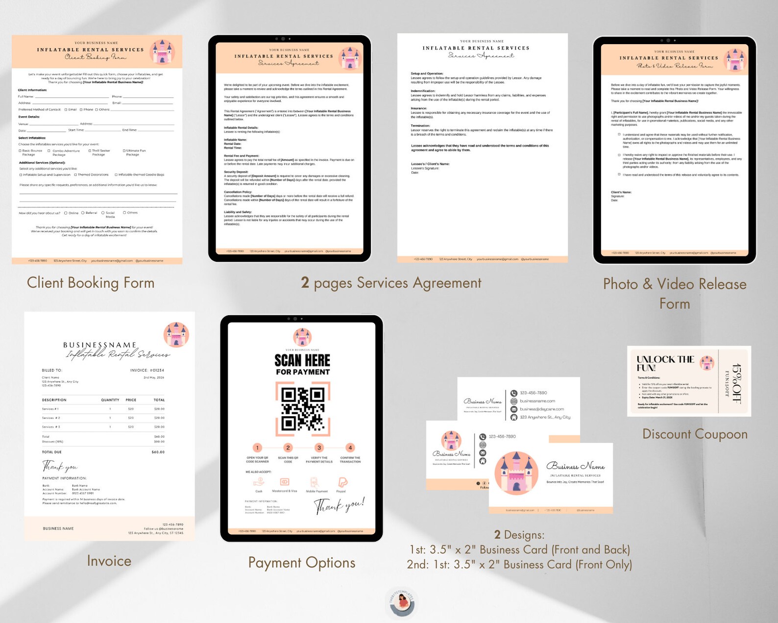 Inflatables Rental Agreement Template, Printable & Editable Inflatable ...